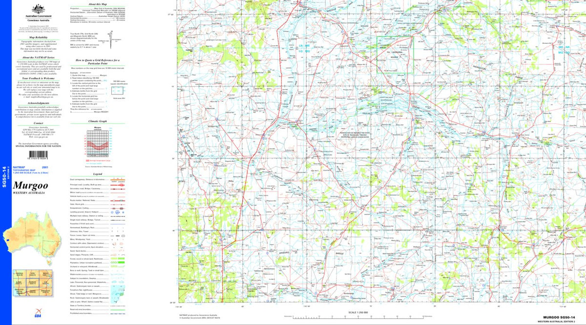 Murgoo SG50 - 14 Map by Geoscience Australia | Avenza Maps