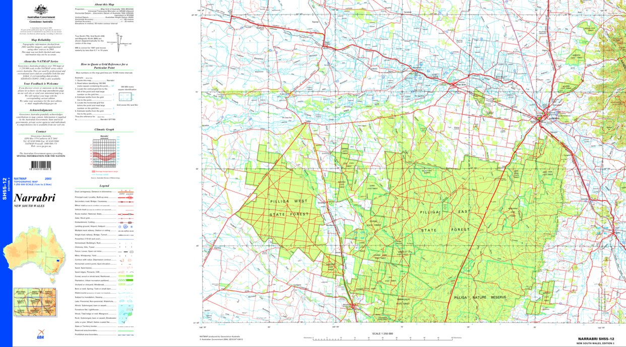 Narrabri SH55 - 12 Map by Geoscience Australia | Avenza Maps