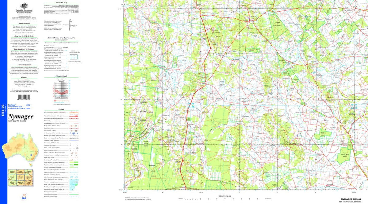 Nymagee SI55 - 02 Map by Geoscience Australia | Avenza Maps