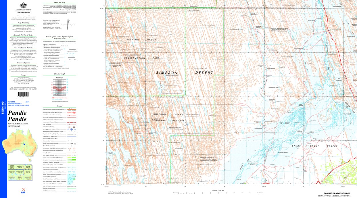 Pandie Pandie SG54 - 09 Map by Geoscience Australia | Avenza Maps