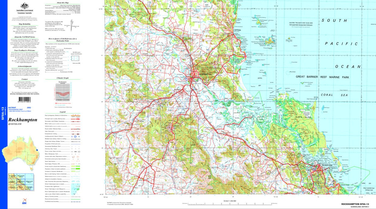 Rockhampton SF56 - 13 Map by Geoscience Australia | Avenza Maps