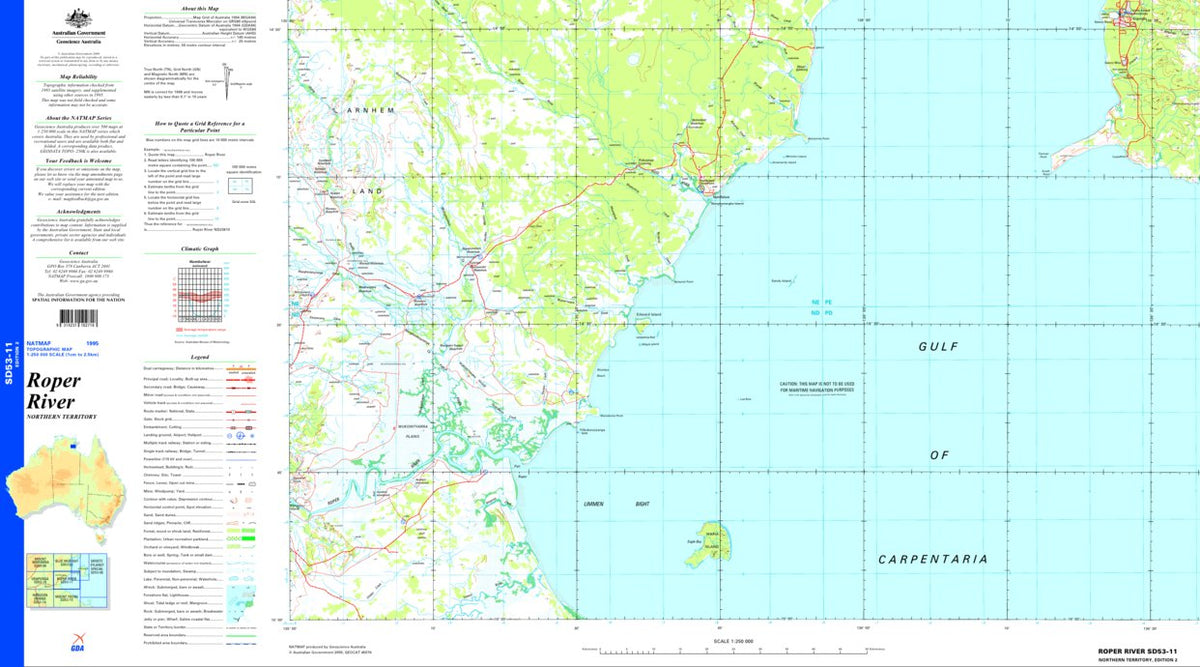 Roper River SD53 - 11 Map by Geoscience Australia | Avenza Maps