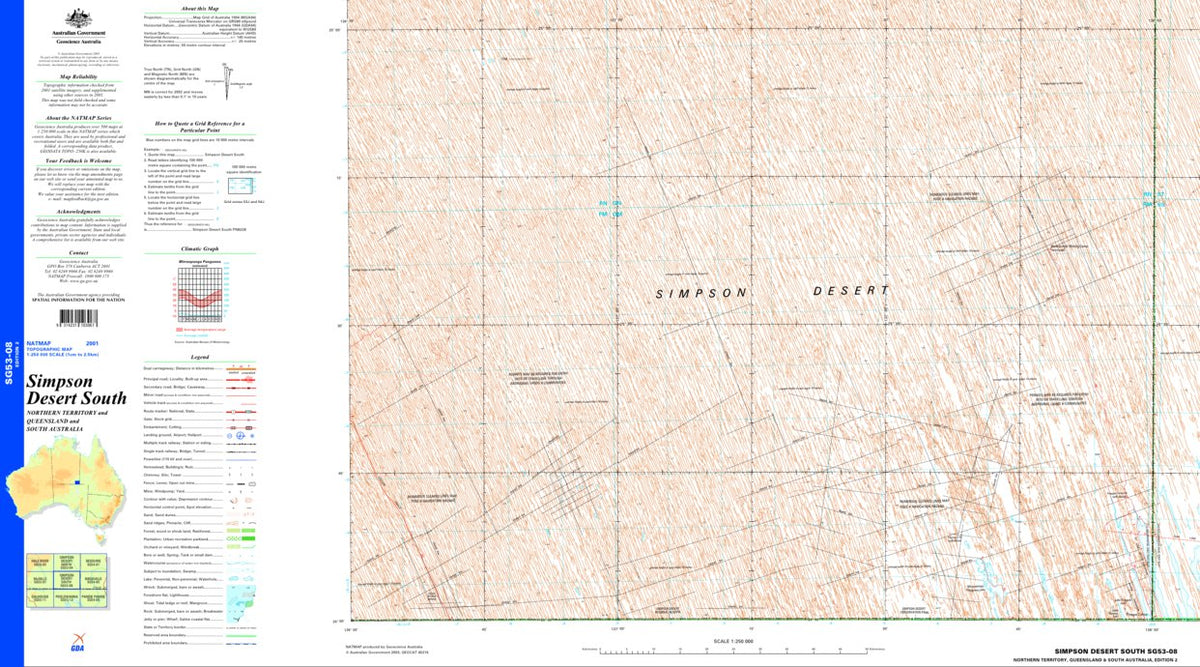 Simpson Desert South SG53 - 08 Map by Geoscience Australia | Avenza Maps