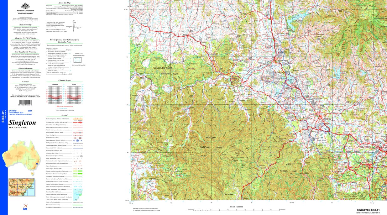 Singleton SI56 - 01 Map by Geoscience Australia | Avenza Maps