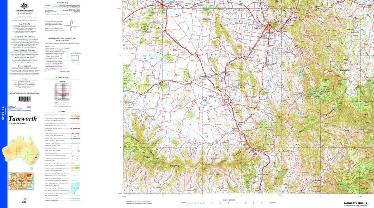 Tamworth SH56 - 13 Map by Geoscience Australia | Avenza Maps