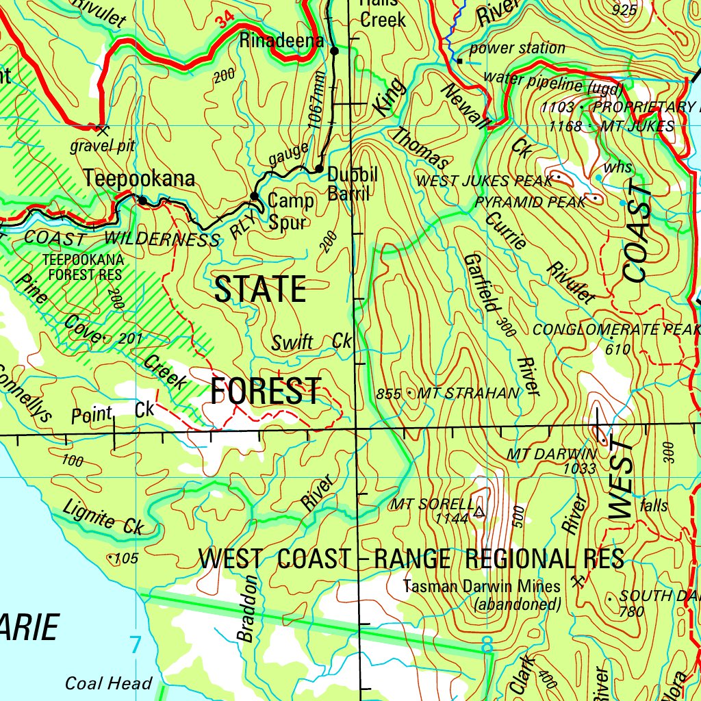 Tasmania South West SK55 - 22 Map by Geoscience Australia | Avenza Maps