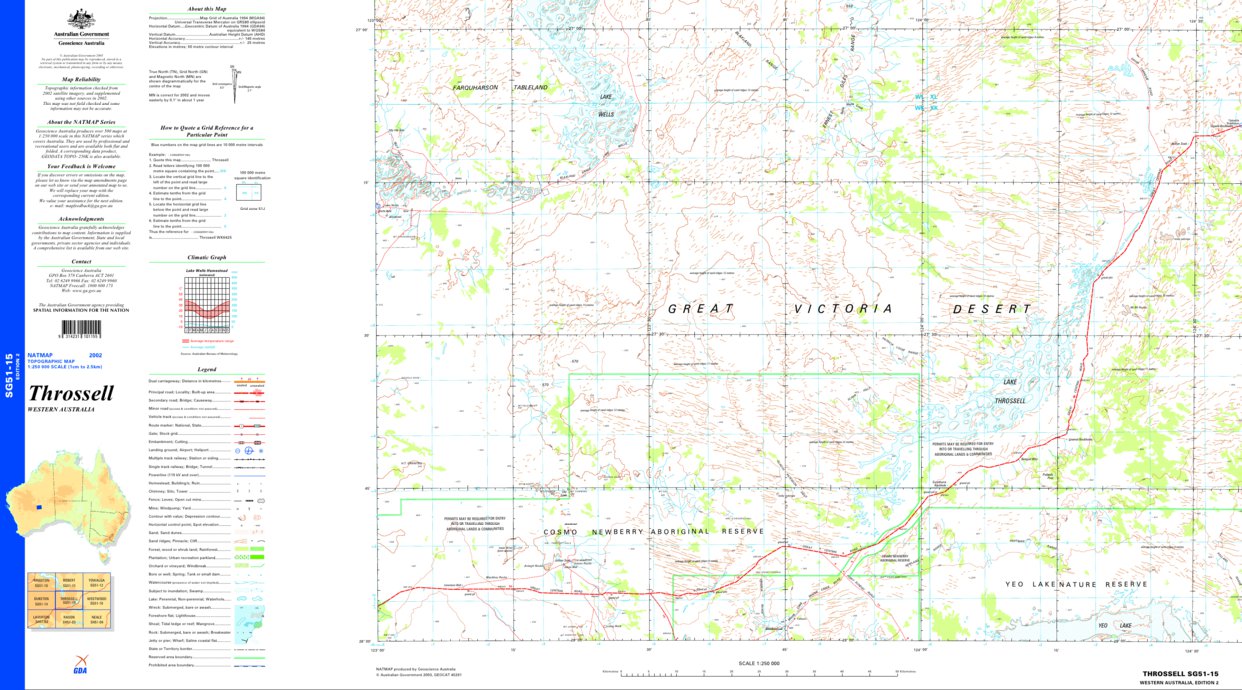 Throssell SG51 - 15 Map by Geoscience Australia | Avenza Maps