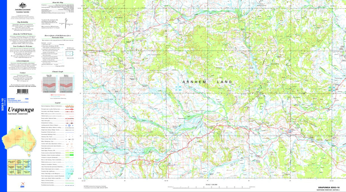 Urapunga SD53 - 10 Map by Geoscience Australia | Avenza Maps