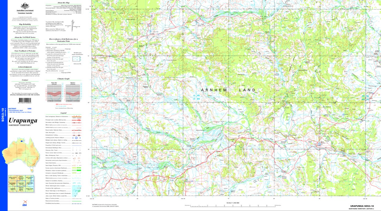 Urapunga SD53 - 10 Map by Geoscience Australia | Avenza Maps