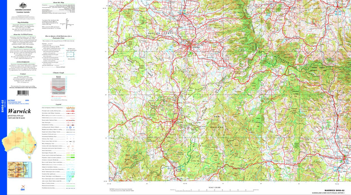 Warwick SH56 - 02 Map by Geoscience Australia | Avenza Maps