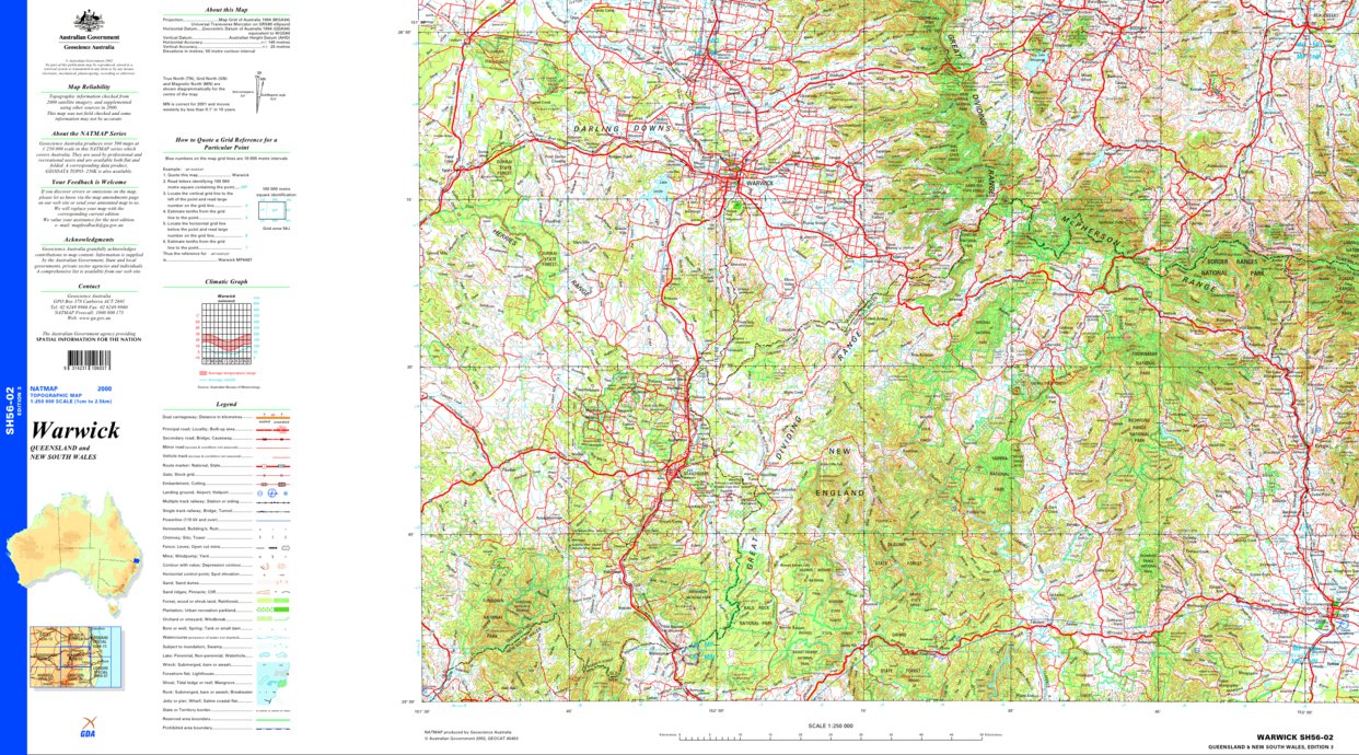 Warwick SH56 - 02 Map by Geoscience Australia | Avenza Maps