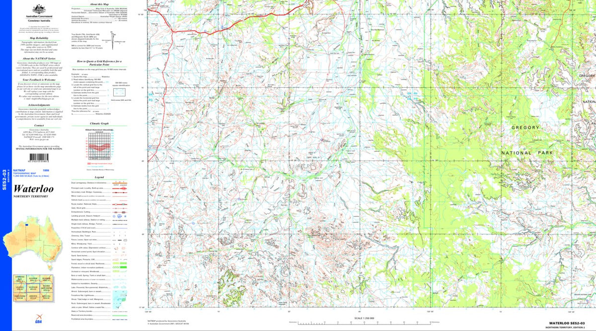 Waterloo SE52 - 03 Map by Geoscience Australia | Avenza Maps