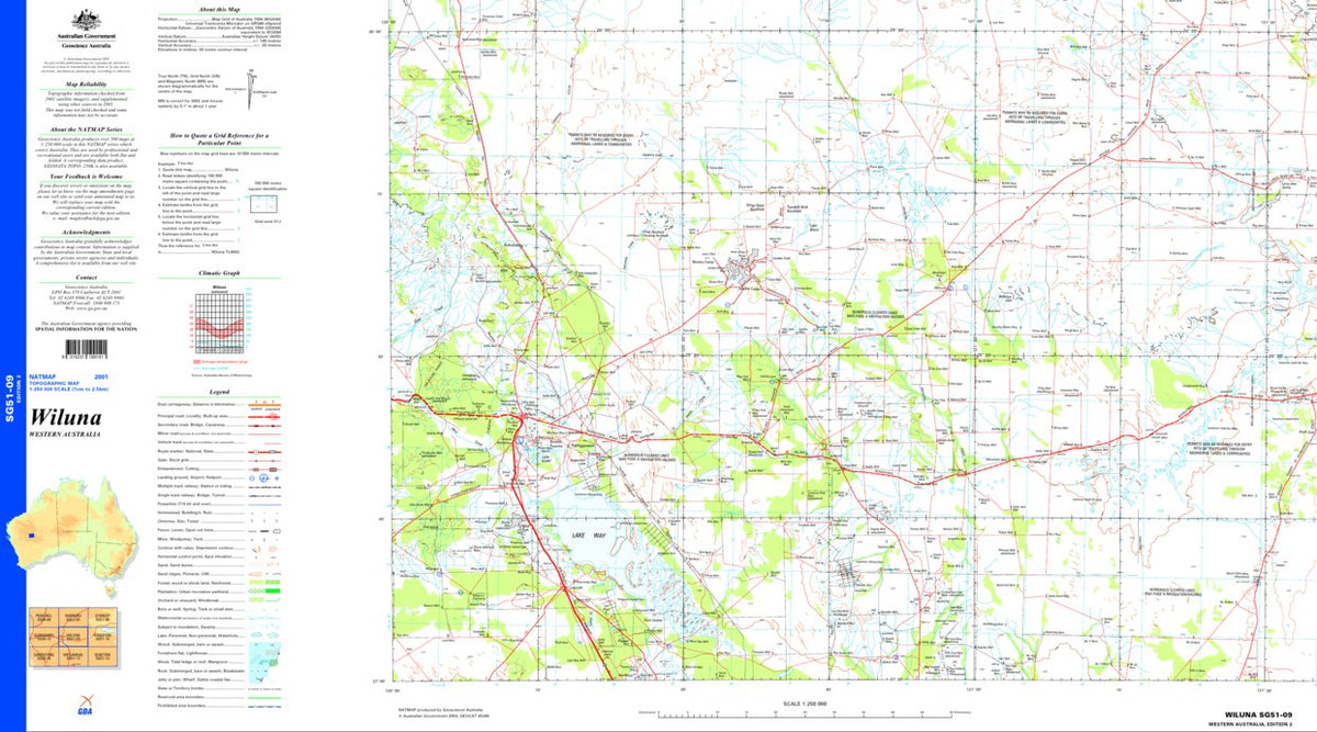 Wiluna SG51 - 09 Map by Geoscience Australia | Avenza Maps