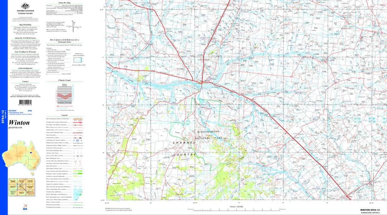 Winton SF54 - 12 Map by Geoscience Australia | Avenza Maps