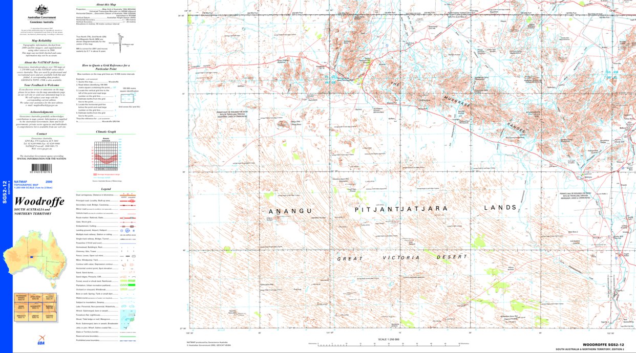 Woodroffe SG52 - 12 Map by Geoscience Australia | Avenza Maps