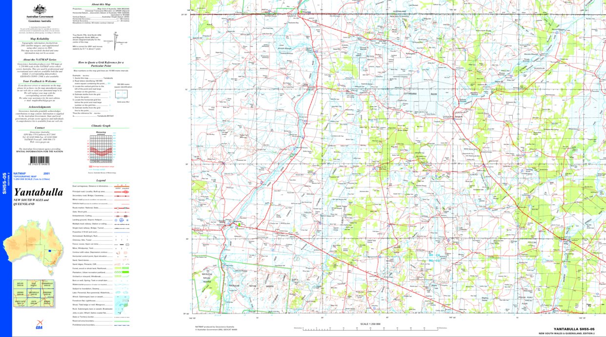 Yantabulla SH55 - 05 Map by Geoscience Australia | Avenza Maps