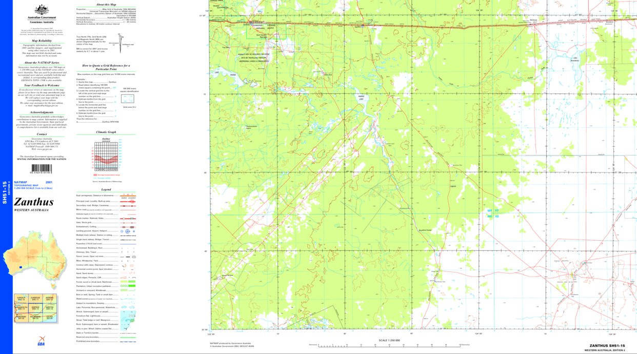 Zanthus SH51 - 15 Map by Geoscience Australia | Avenza Maps