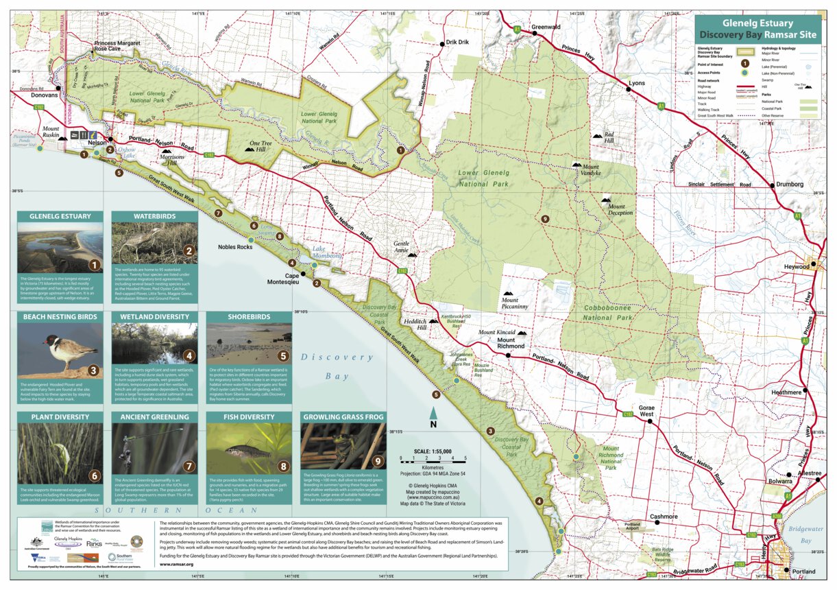 Glenelg Estuary Discovery Bay Ramsar Site Map by Glenelg Hopkins CMA ...