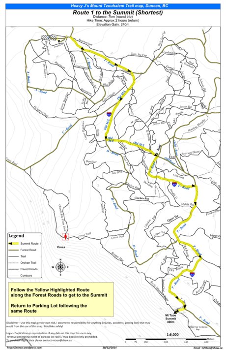 Tzouhalem Summit (Route 1) Heavy-J Map by HeavyJ Maps | Avenza Maps