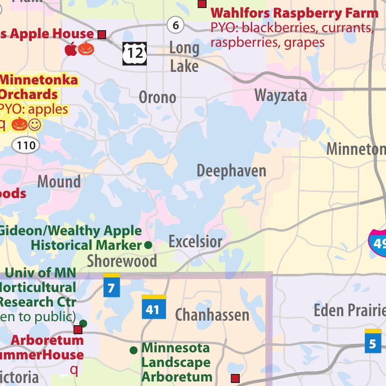 Twin Cities Orchards & Pick-Your-Own Map by Hedberg Maps, Inc. | Avenza ...