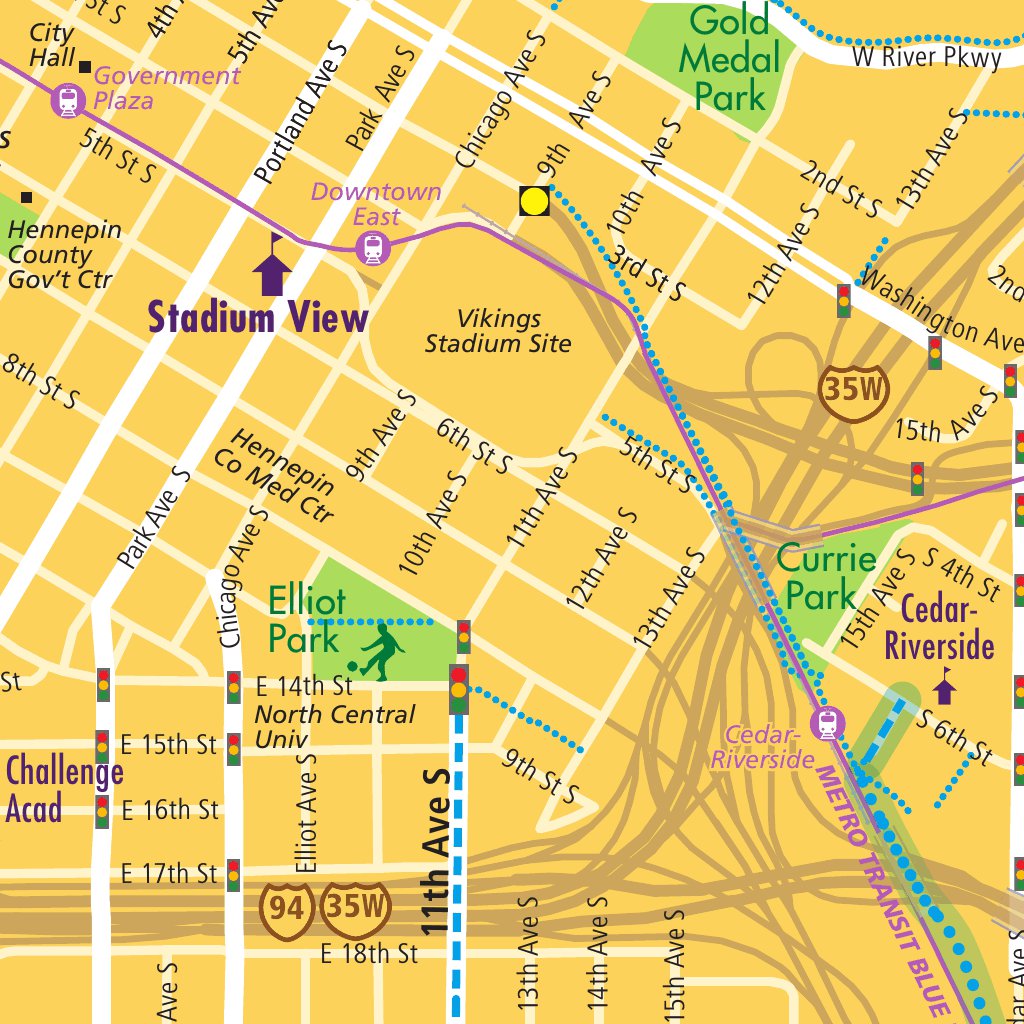 Minneapolis Walking Routes for Youth Map by Hedberg Maps | Avenza Maps