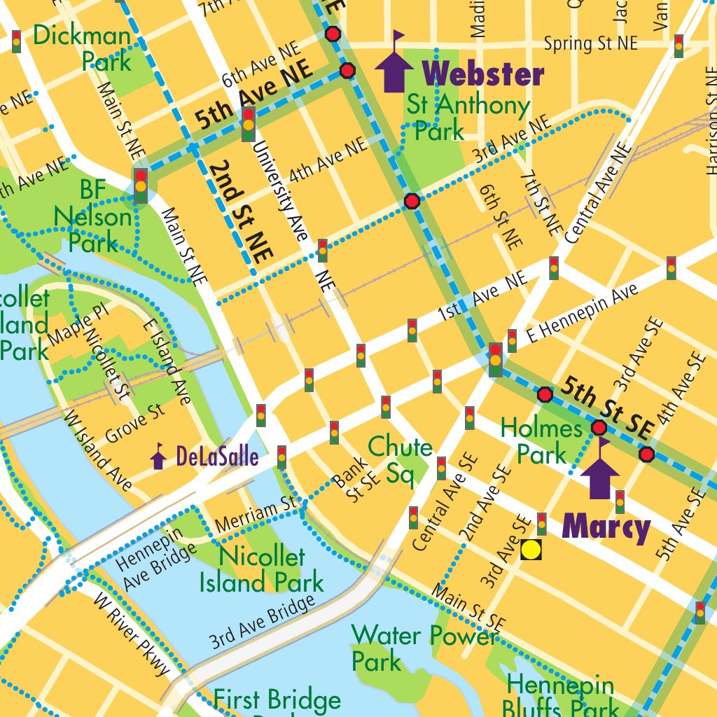 Minneapolis Walking Routes for Youth Map by Hedberg Maps | Avenza Maps