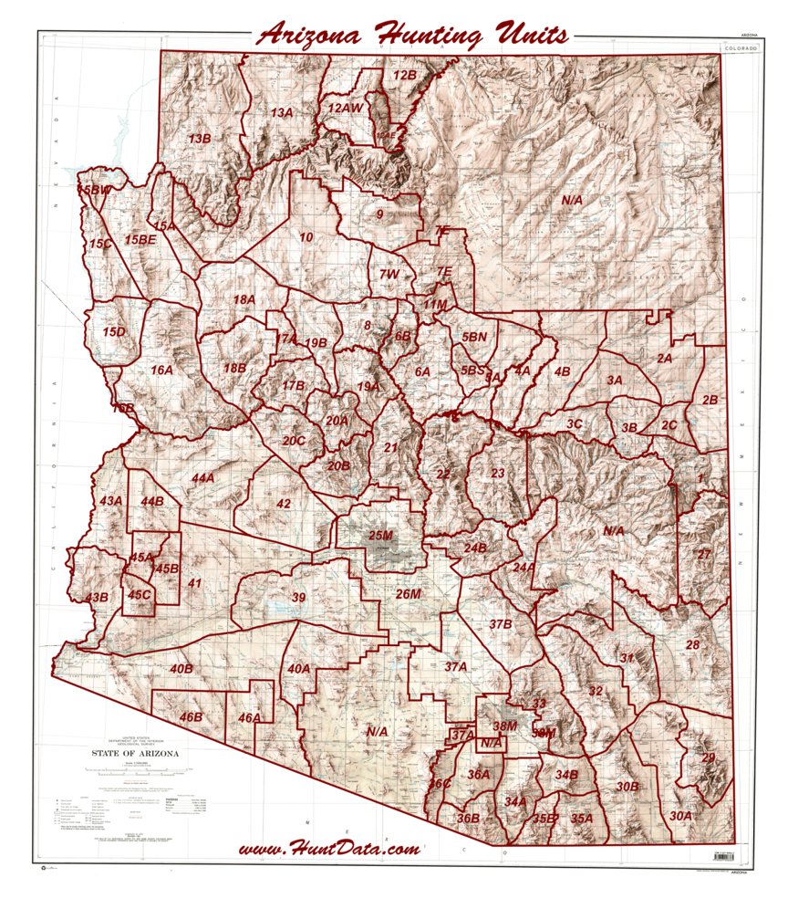Arizona Unit Map PDF Maps 2015 by HuntData LLC | Avenza Maps