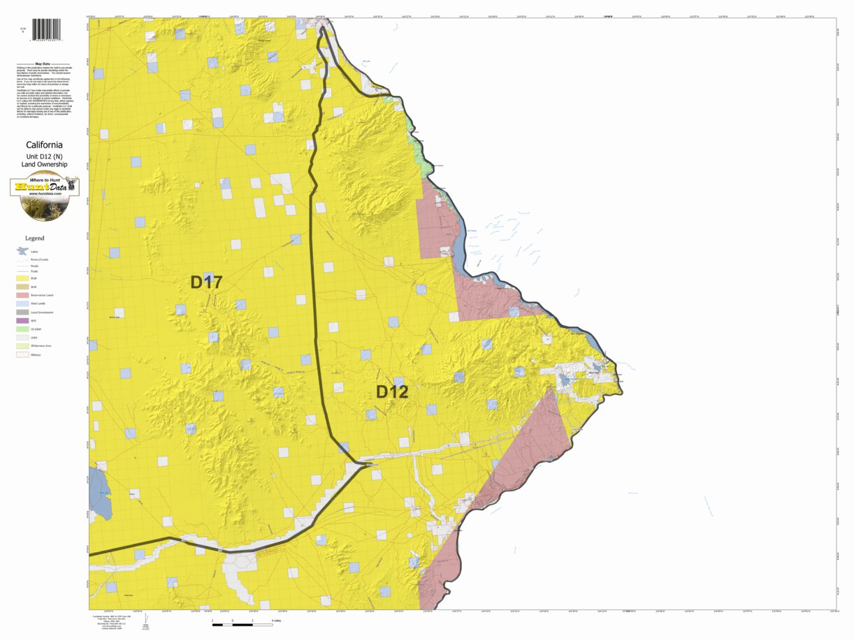 California Deer Hunting Zone D12(N) Map by HuntData LLC | Avenza Maps