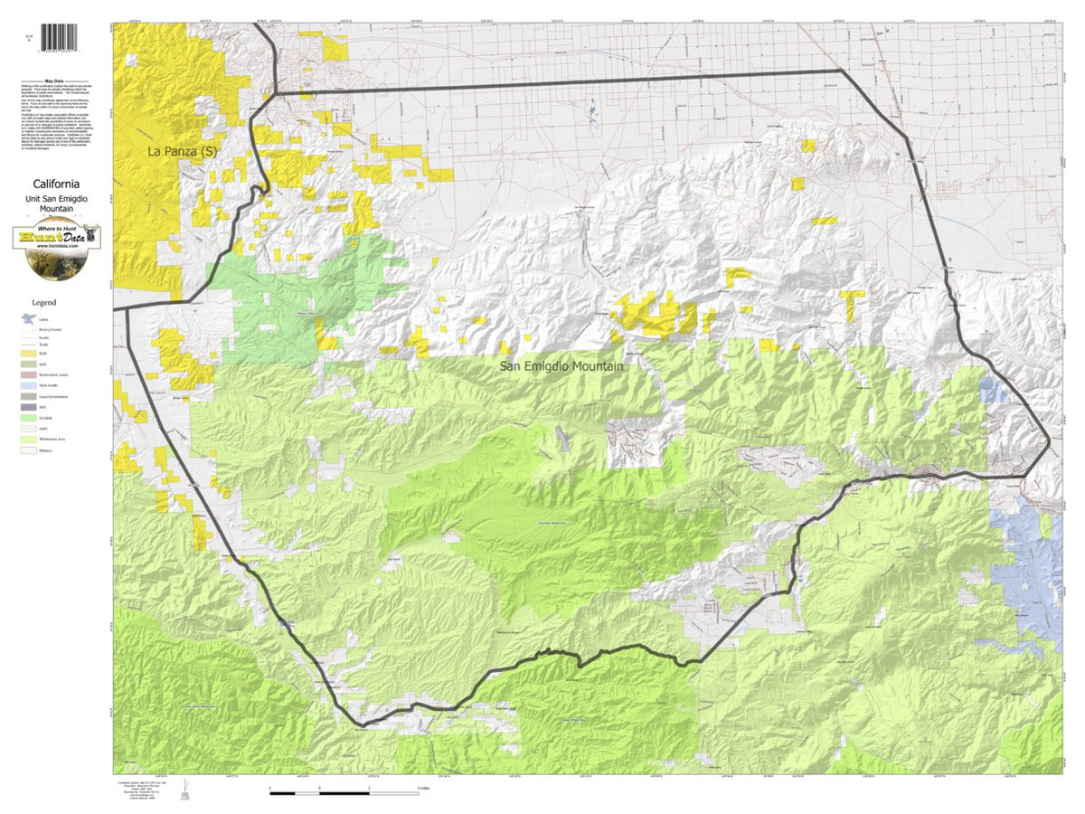 California Elk Hunting Zone San_Emigdio_Mtn Map by HuntData LLC ...