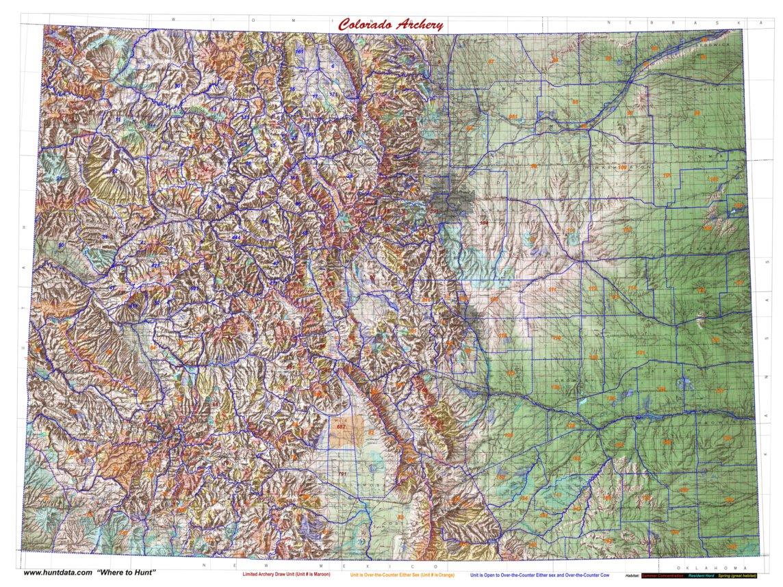 Colorado State Elk Concentration Map by HuntData LLC | Avenza Maps