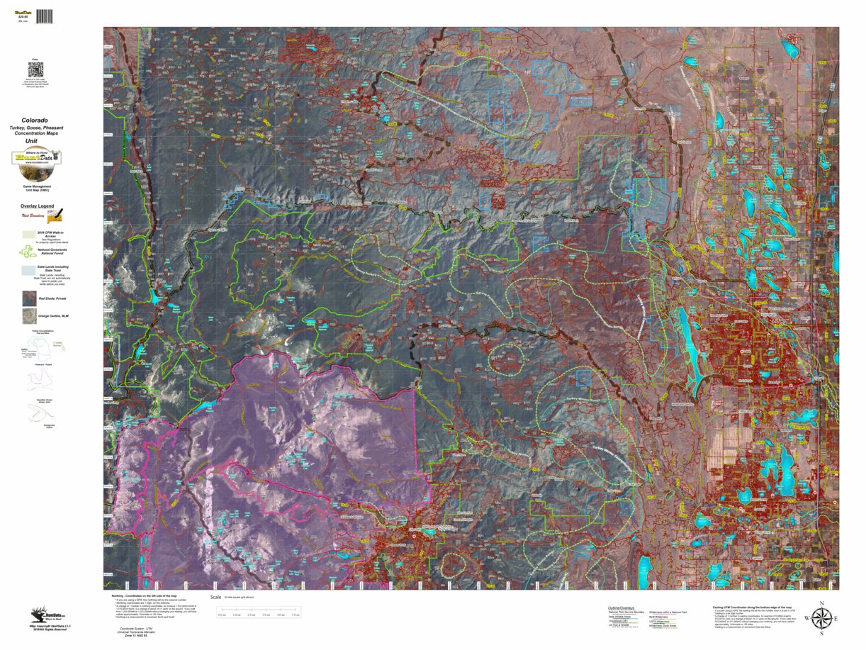 Colorado Unit 19 Turkey, Goose, and Pheasant Concentration Map by ...