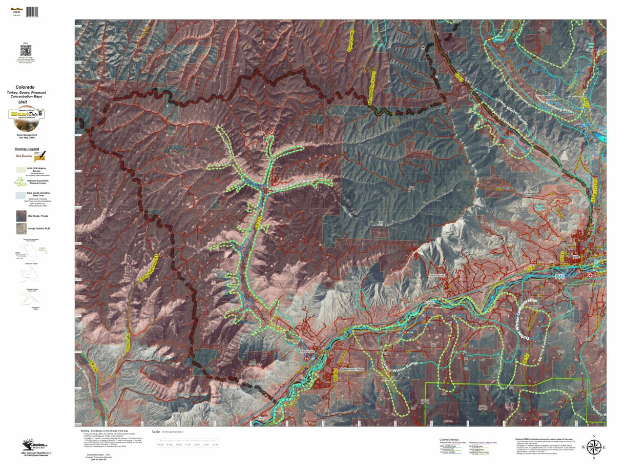 Colorado Unit 32 Turkey, Goose, and Pheasant Concentration Map by ...