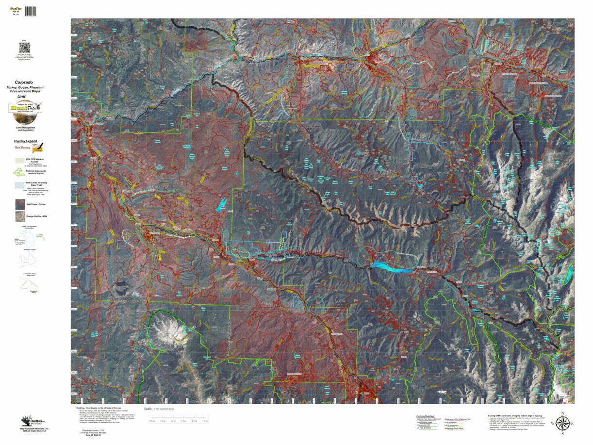 Colorado Unit 444 Turkey, Goose, and Pheasant Concentration Map by ...