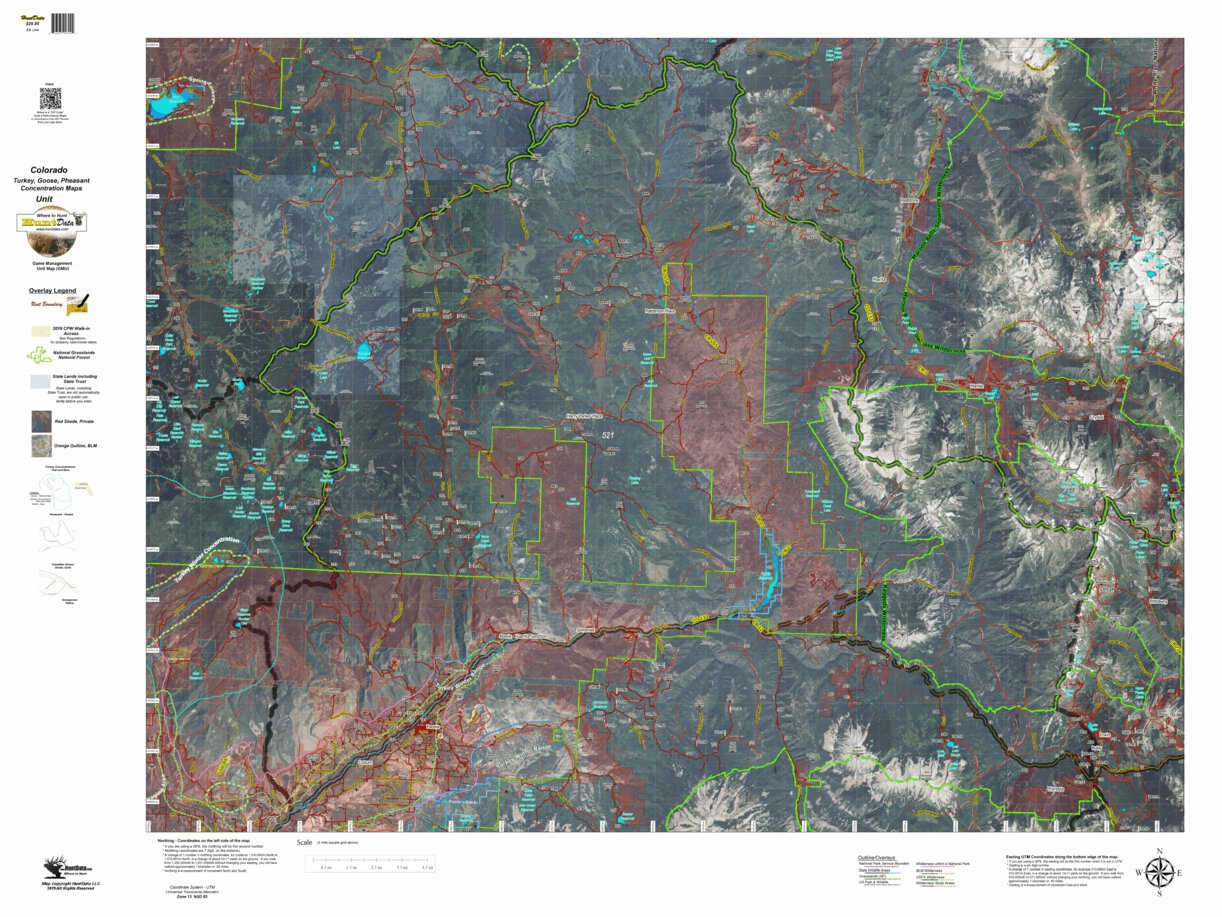 Colorado Unit 521 Turkey, Goose, and Pheasant Concentration Map by ...