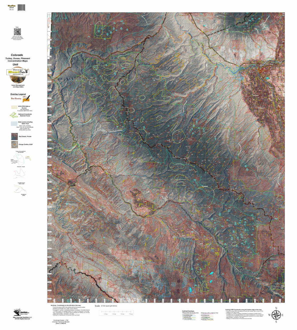 Colorado Unit 61 Turkey, Goose, and Pheasant Concentration Map by ...