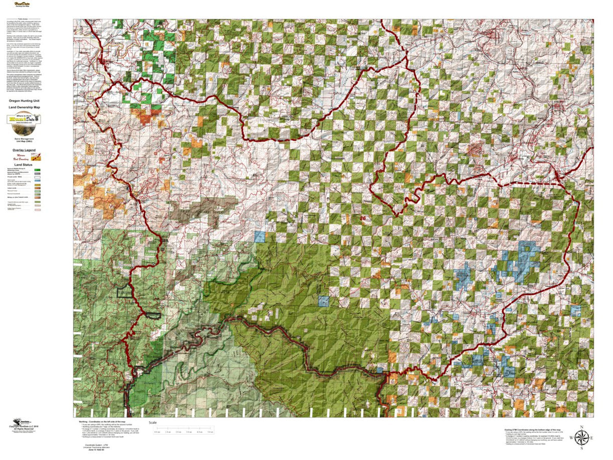 Oregon Hunting Unit 26, Powers Land Ownership Map by HuntData LLC ...