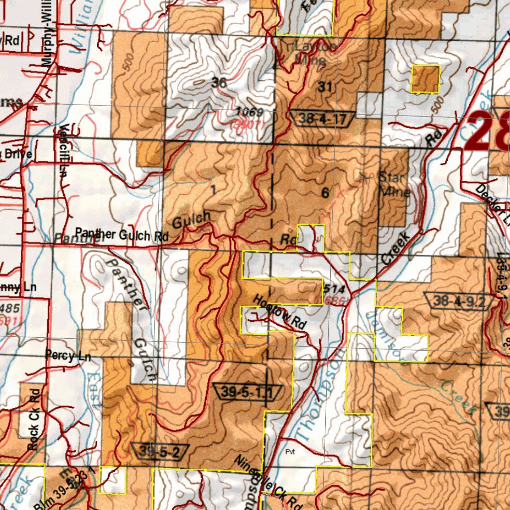 Oregon Hunting Unit 28, Applegate Land Ownership Map by HuntData LLC ...