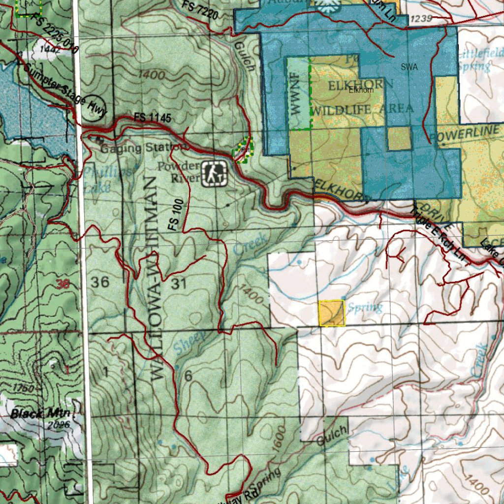 Oregon Hunting Unit 51, Sumpter Land Ownership Map by HuntData LLC ...
