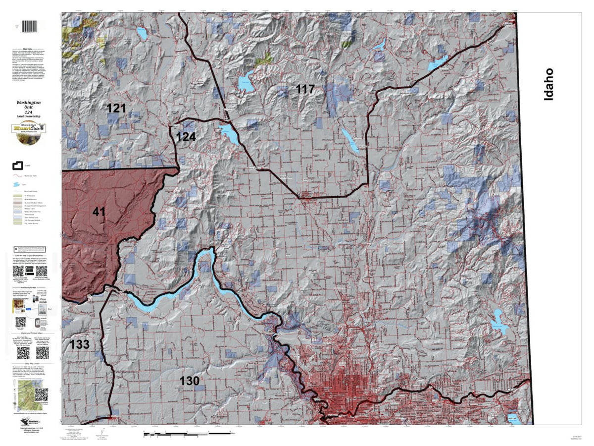 Washington Hunting Unit(s) 124 Landownership Map by HuntData LLC ...