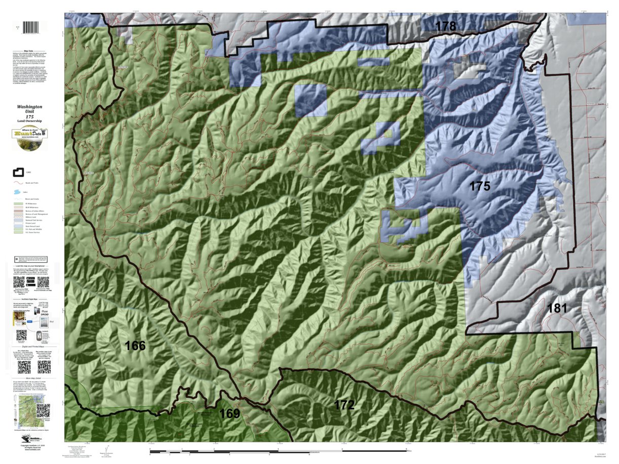 Washington Hunting Unit(s) 175 Landownership Map by HuntData LLC ...