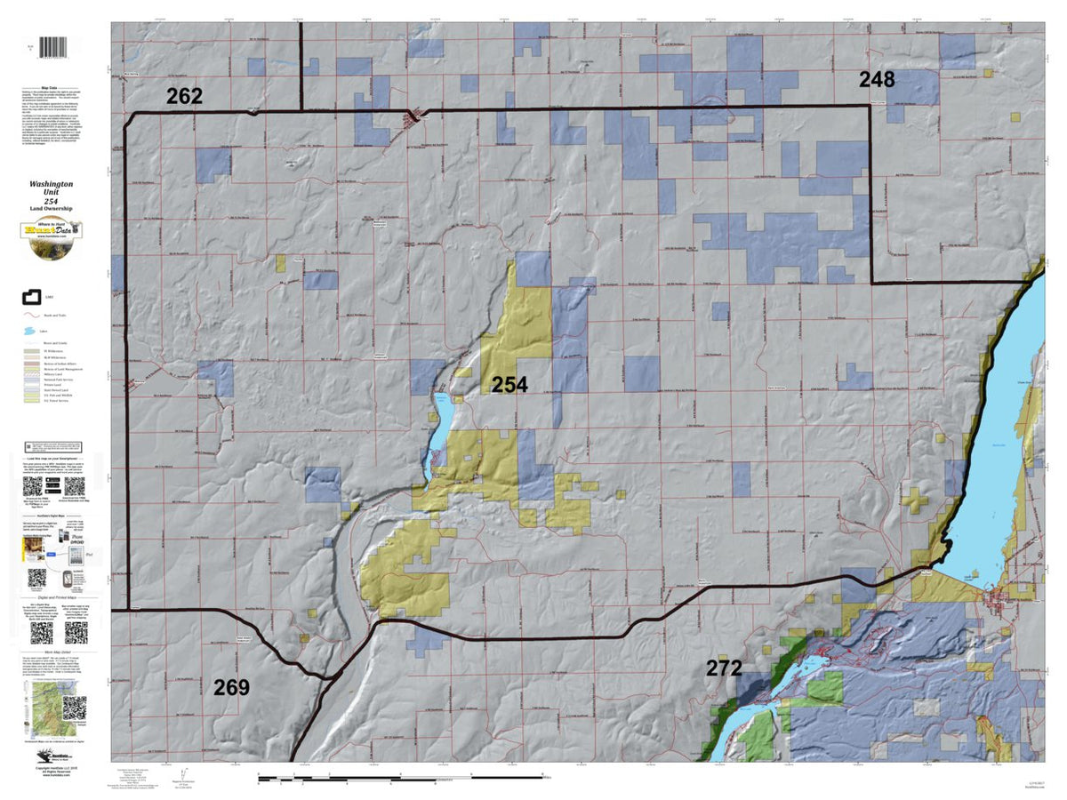 Washington Hunting Unit(s) 254 Landownership Map by HuntData LLC ...