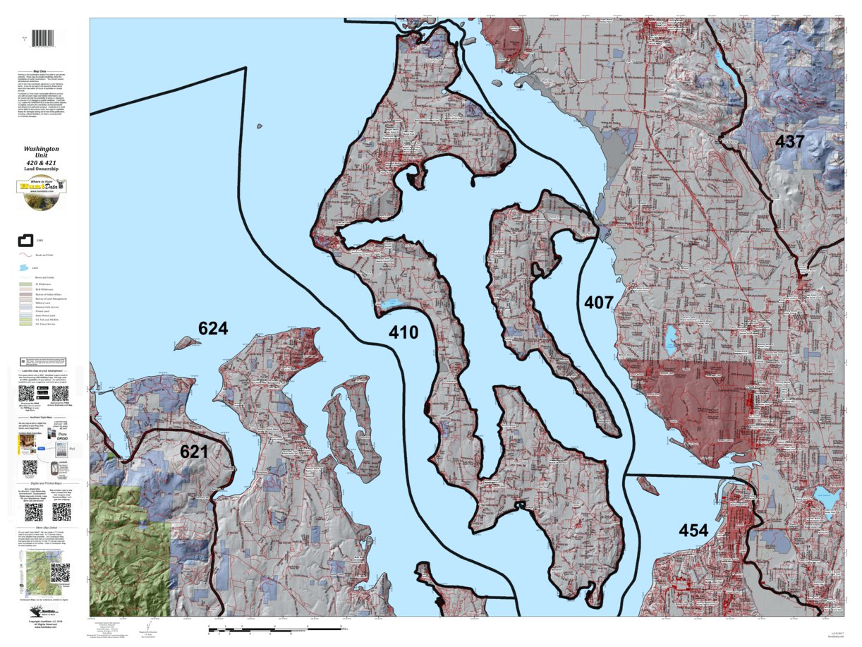Washington Hunting Unit(s) 420 421 Landownership Map by HuntData LLC ...