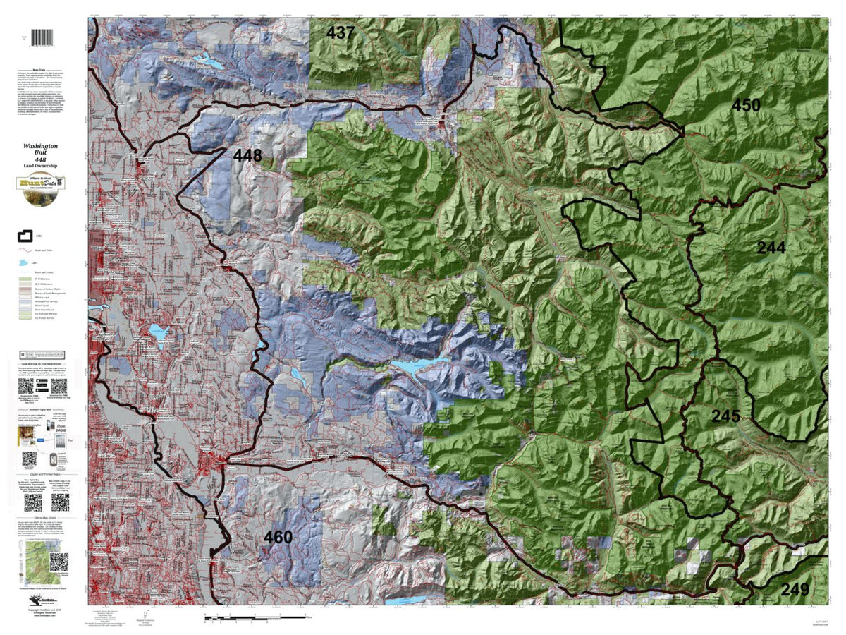 Washington Hunting Unit(s) 448 Landownership Map by HuntData LLC ...