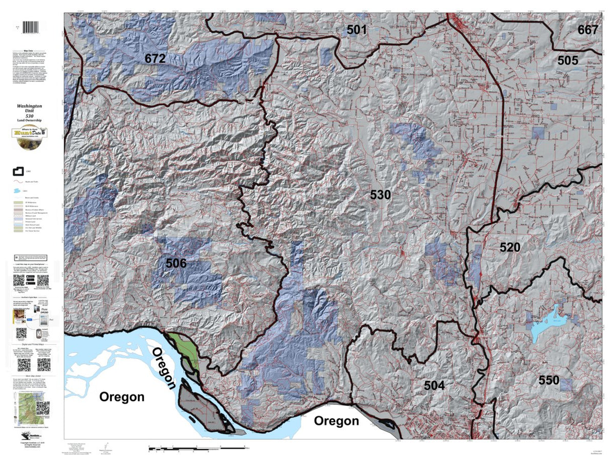 Washington Hunting Unit(s) 530 Landownership Map by HuntData LLC ...