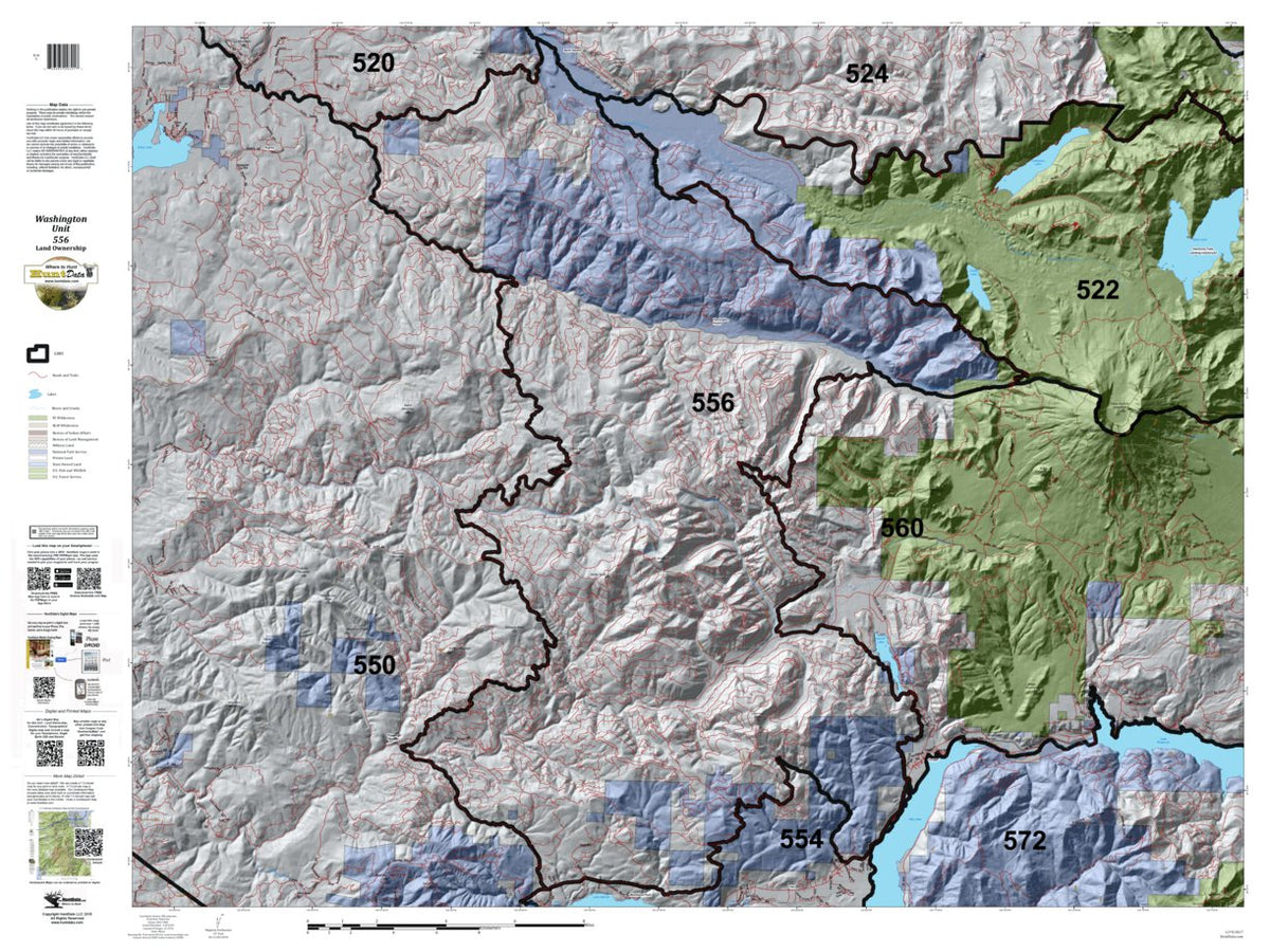 Washington Hunting Unit(s) 556 Landownership Map by HuntData LLC ...