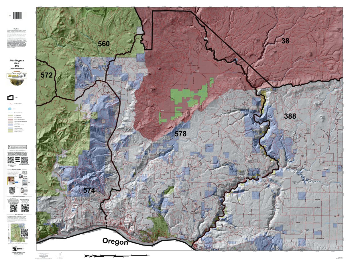 Washington Hunting Unit(s) 578 Landownership Map by HuntData LLC ...