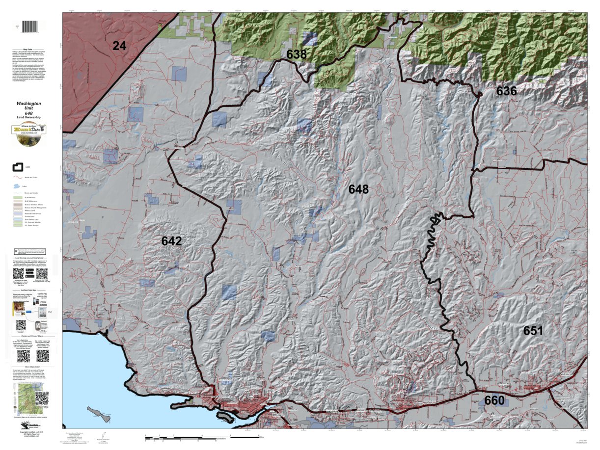 Washington Hunting Unit(s) 648 Landownership Map by HuntData LLC ...