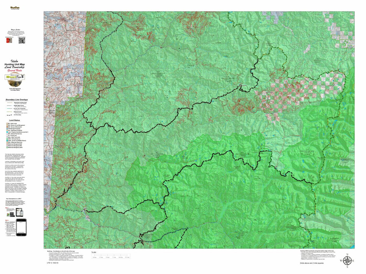 Idaho General Unit 12 Land Ownership Map by Idaho HuntData LLC | Avenza ...