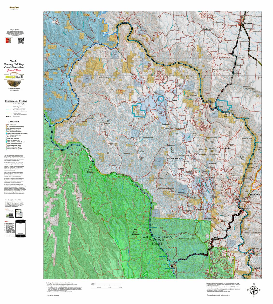 Idaho General Unit 13 Land Ownership Map by Idaho HuntData LLC | Avenza ...