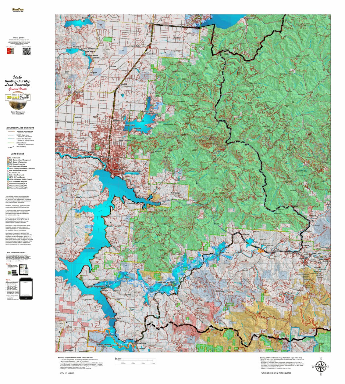 Idaho General Unit 3 Land Ownership Map by Idaho HuntData LLC | Avenza Maps